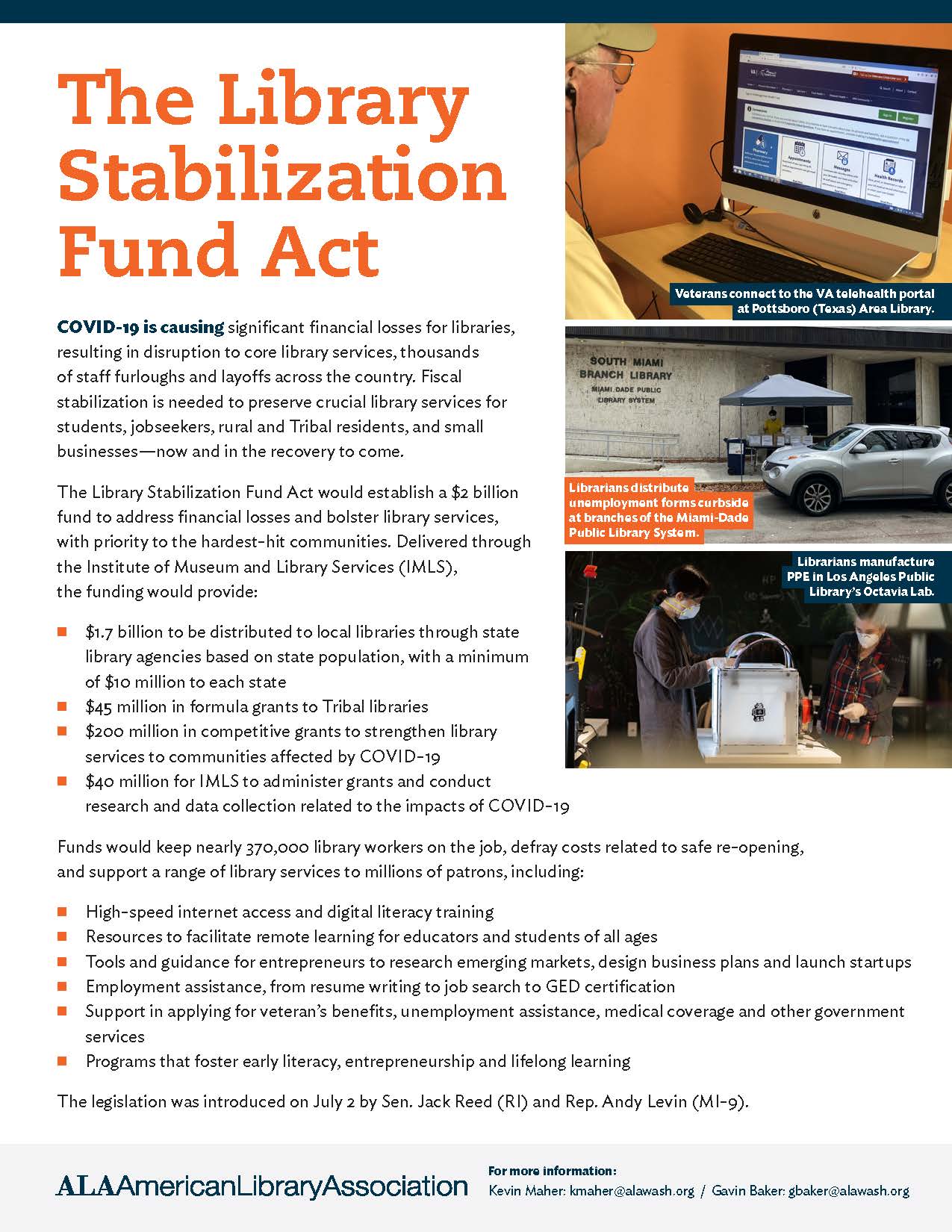 Urge Congress to Support Library Stabilization Fund Act, COVID-19 ...